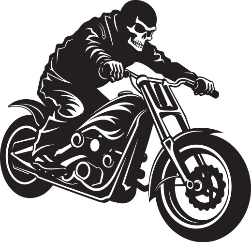 Skull cruiser biker skeleton in black leather Vector Image
