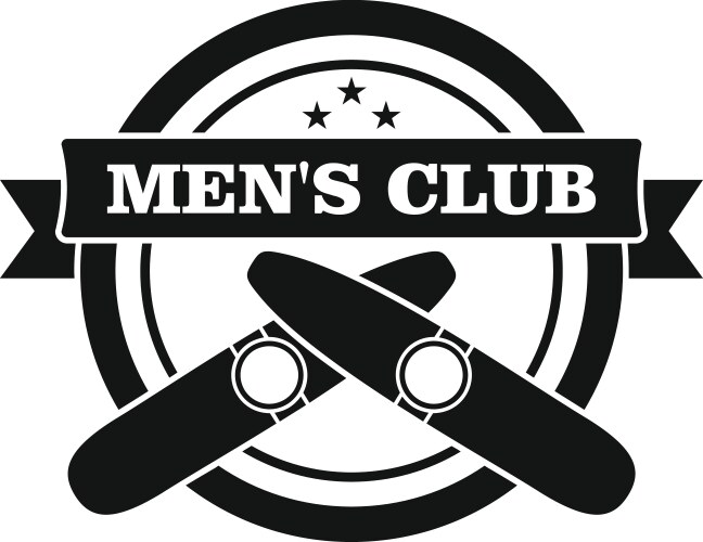 Gentlemen club logo simple style Royalty Free Vector Image