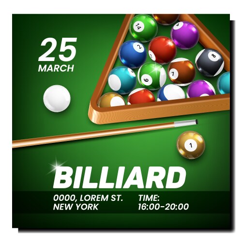 Billiard Flyer Template Vector Images (over 170)