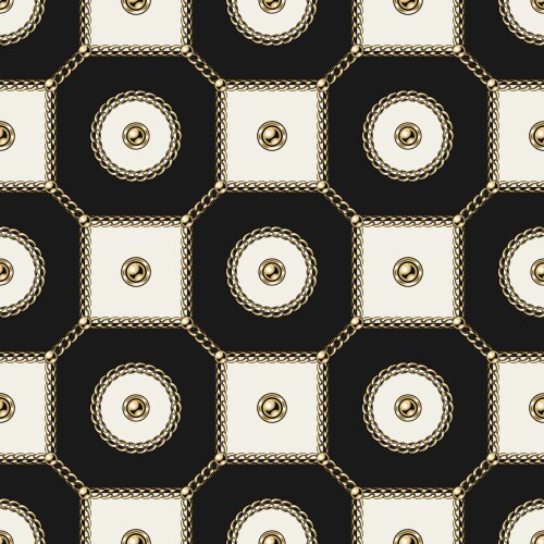 Victorian luxury pattern with golden chains roses Vector Image
