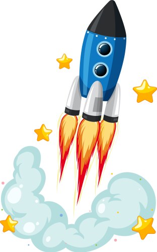 Rocket space drawing Royalty Free Vector Image