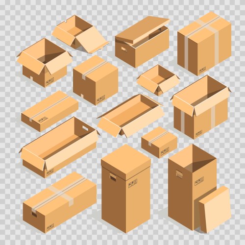 Broken damaged cardboard boxes torn carton Vector Image