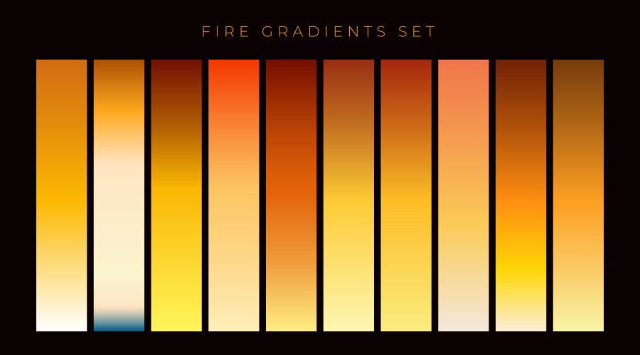 Metal gradient collection of every color swatches Vector Image
