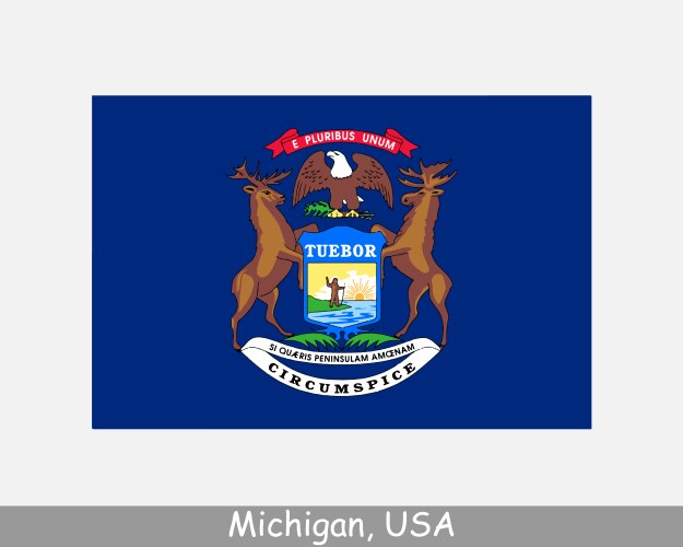 Michigan flag Royalty Free Vector Image - VectorStock