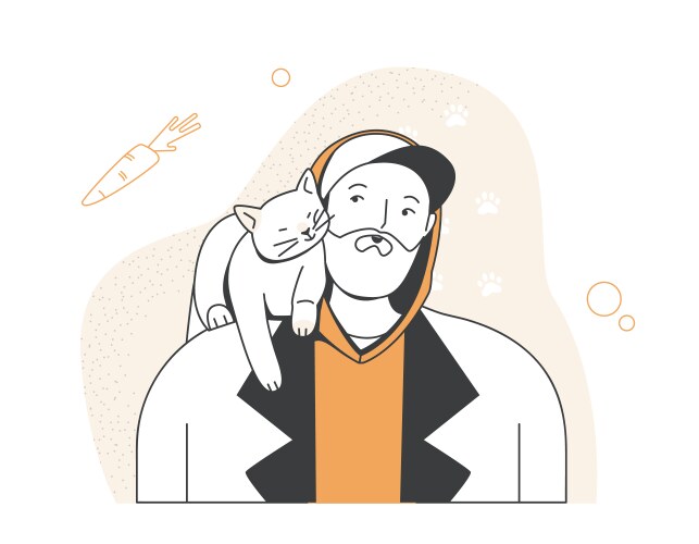 Person and pet Royalty Free Vector Image - VectorStock