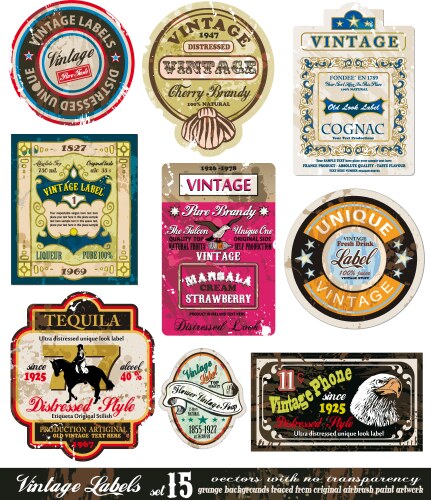 Vintage labels collection set Royalty Free Vector Image