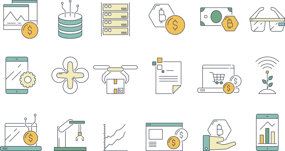 High tech technology icon modern business Vector Image