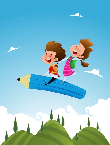 Kids Sharing Vector Images (over 2,700)