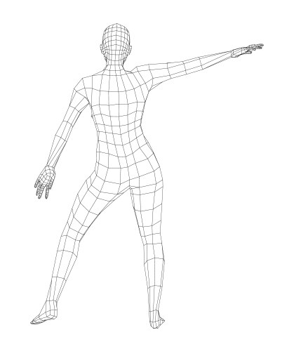 Wireframe ballerina in dance pose Royalty Free Vector Image