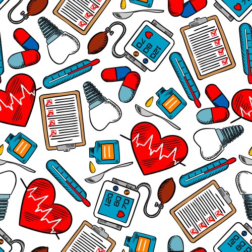 First aid medical poster seamless background Vector Image