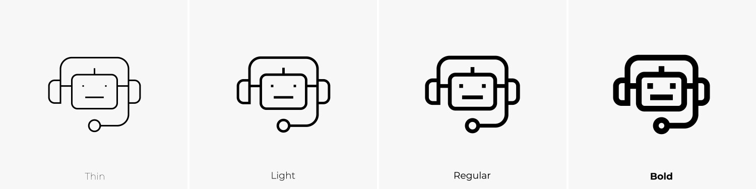 Chatbot icon thin light regular and bold style Vector Image