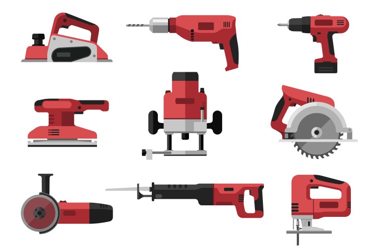 Power tools electric construction equipment Vector Image