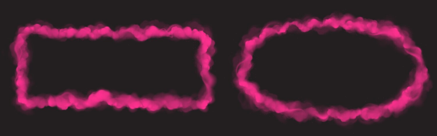Realistic set pink smoke frames Royalty Free Vector Image