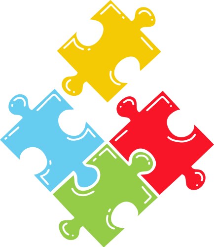 Kids hand holding colorful puzzle pieces autism Vector Image
