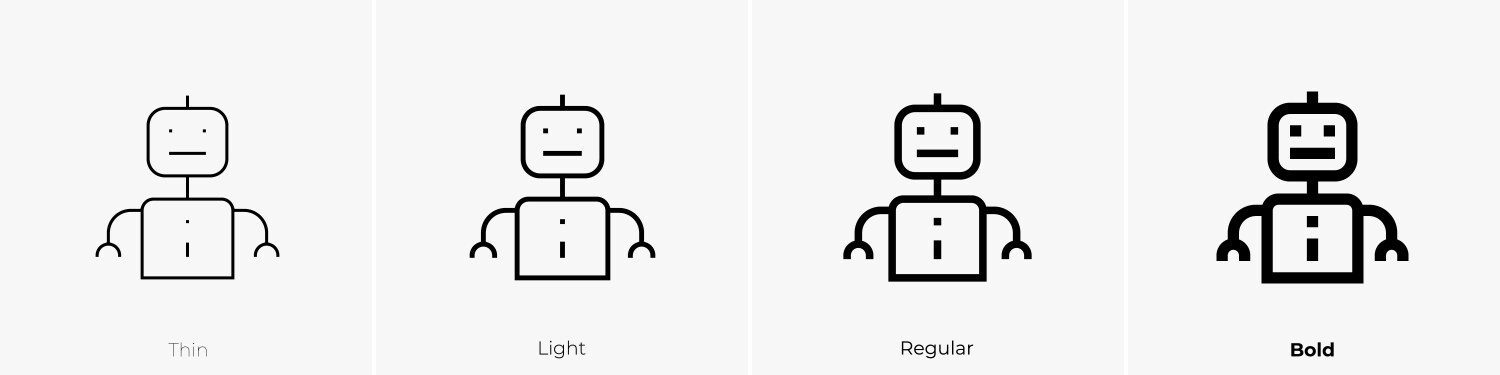 Chatbot icon thin light regular and bold style Vector Image