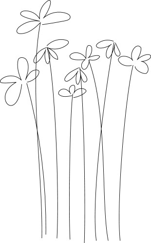 Simple abstract spring flowers design Royalty Free Vector