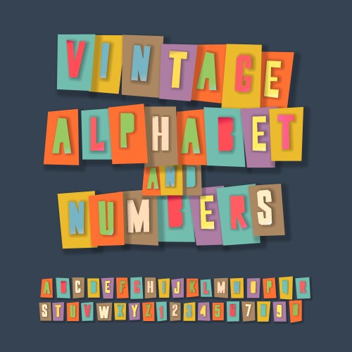 Collage alphabet letters made from Royalty Free Vector Image