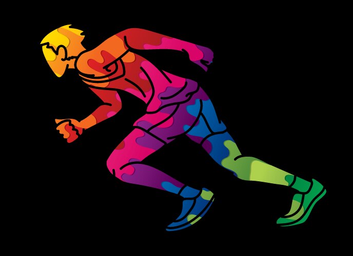 A man running action speed movement marathon Vector Image