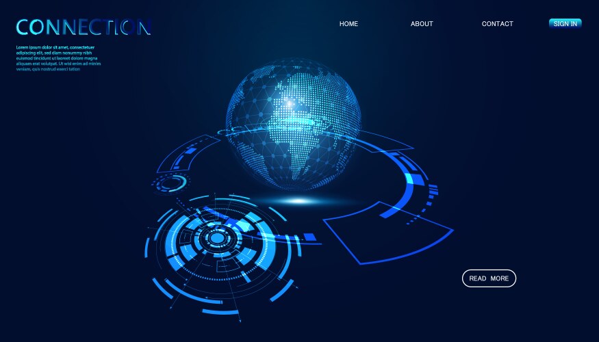 Abstract binary number system concept network Vector Image