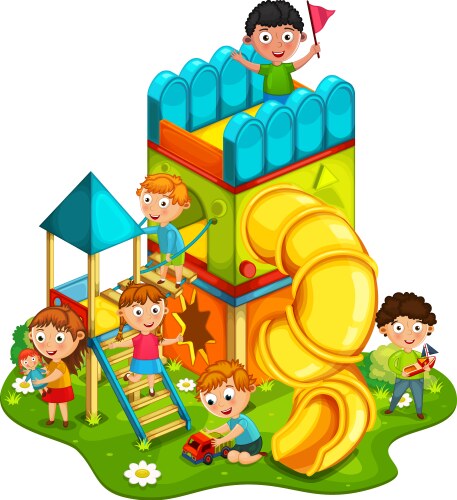 Children at Playground Royalty Free Vector Image