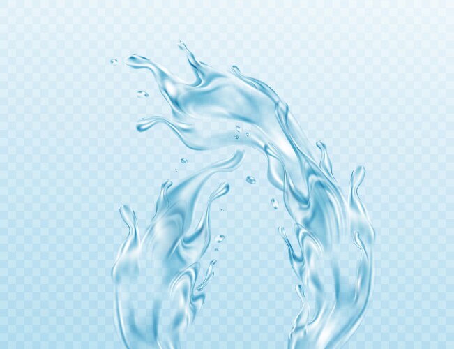 Set water splashes and flows Royalty Free Vector Image