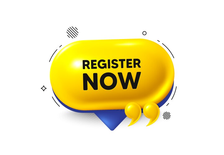 Register now tag free registration offer Vector Image