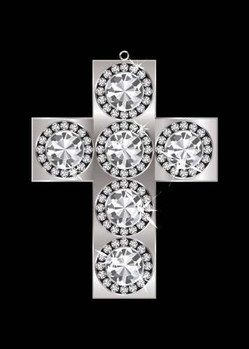 Silver diamond cross Royalty Free Vector Image