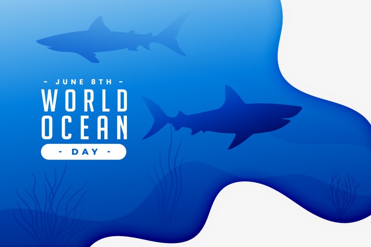 Stylish world ocean day background protect sea Vector Image