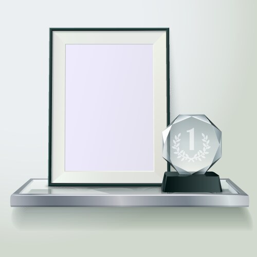 Trophy frame realistic composition Royalty Free Vector Image