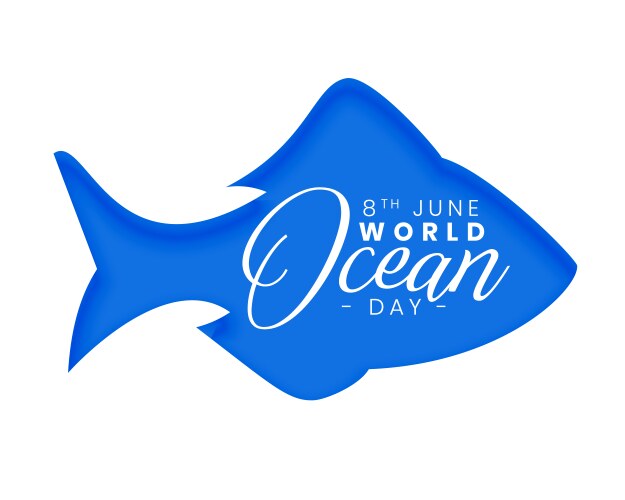 8th june world ocean day background with whale Vector Image