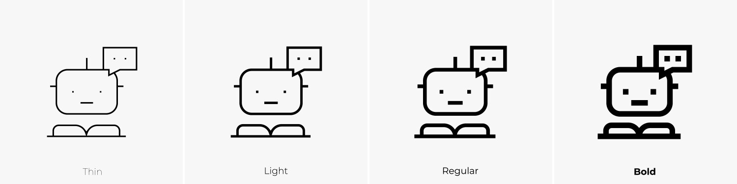 Chatbot icon thin light regular and bold style Vector Image