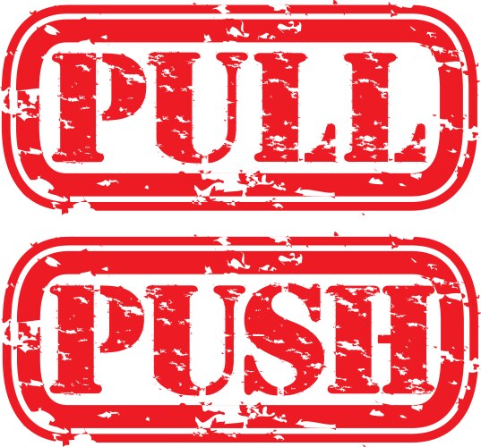 Push pull sign Royalty Free Vector Image - VectorStock