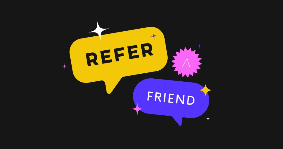 Referral program symbol refer a friend sign Vector Image
