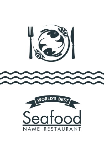 Seafood lettering with of squid Royalty Free Vector Image