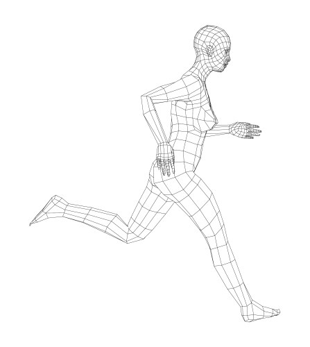 Wireframe human head retro wired mesh face Vector Image