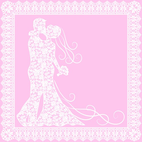 Bride back with bouquet of flowers Royalty Free Vector Image