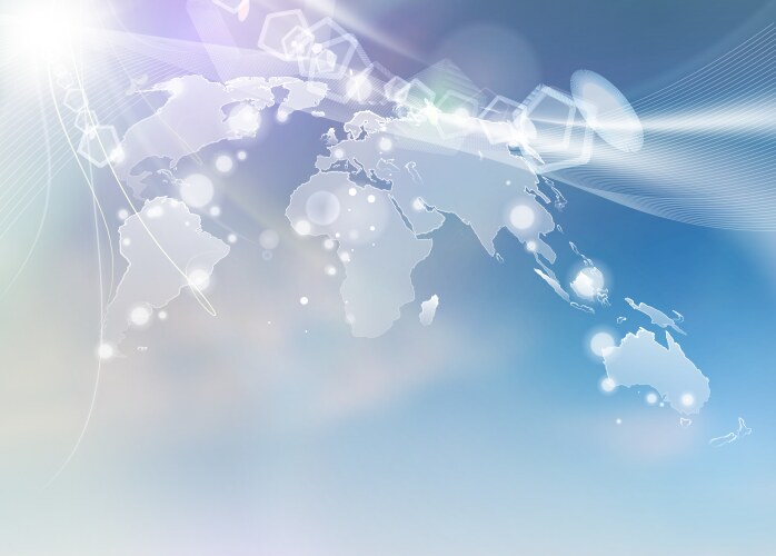 Abstract Binary Code Background With World Map Vector Image