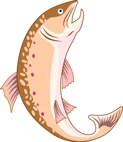 Big fish cartoon character Royalty Free Vector Image