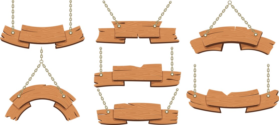 Cartoon wooden signboards Royalty Free Vector Image