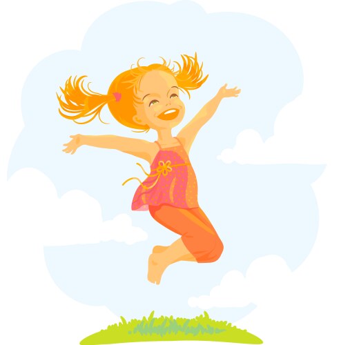 Jumping girl Royalty Free Vector Image - VectorStock