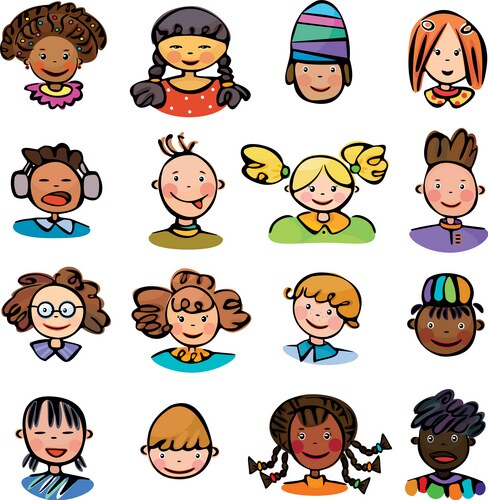 Face kids Vector Images & Graphics for Commercial Use | VectorStock