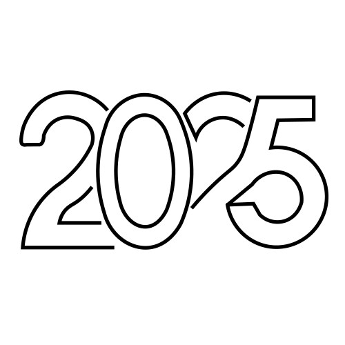Hand drawing 2025 with white background Royalty Free Vector