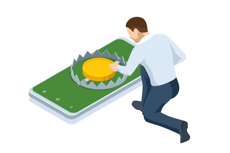 Investment portfolio financial advisor isometric Vector Image