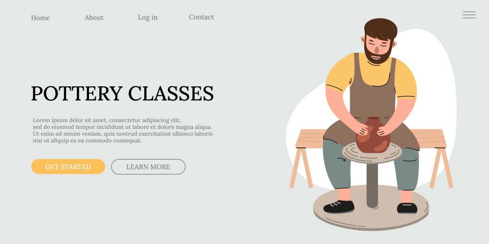 Modern banner for ceramics workshop Royalty Free Vector