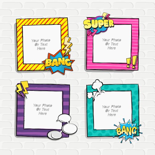 Beautiful template hand drawn frames Royalty Free Vector