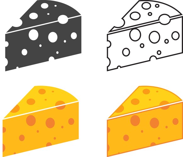 Cheese set Royalty Free Vector Image - VectorStock
