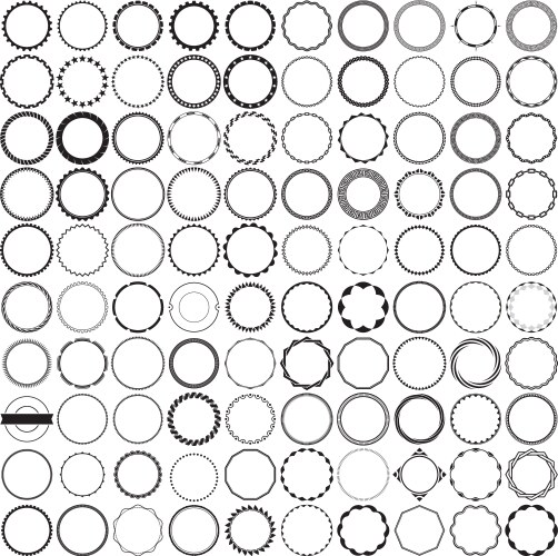 Collection of round decorative border frames Vector Image