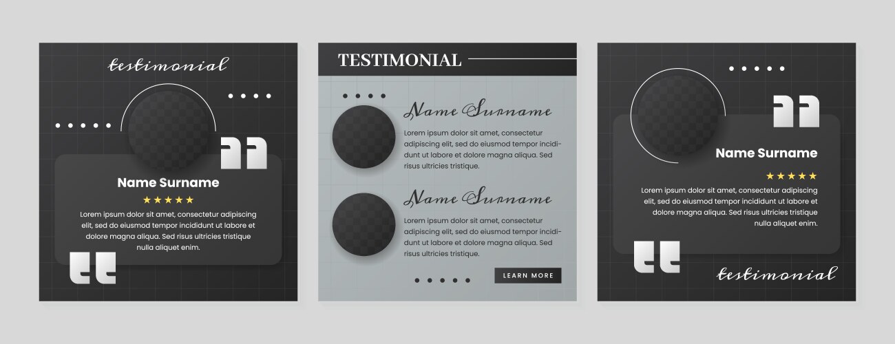 Testimony review template customer feedback Vector Image
