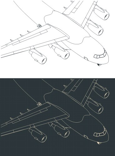Heavy cargo aircraft Royalty Free Vector Image