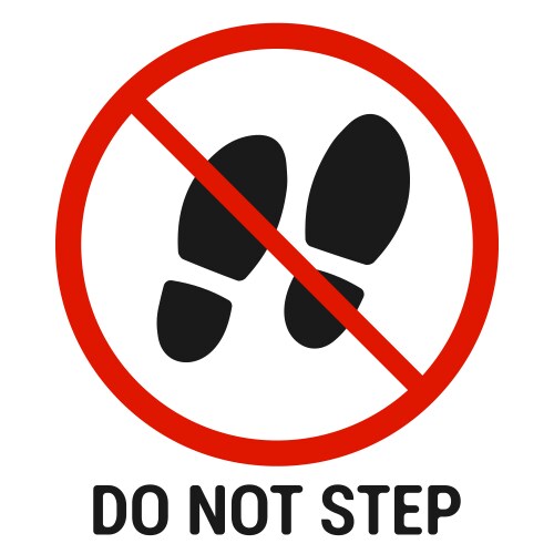Do not step packaging symbol cartoon style Vector Image